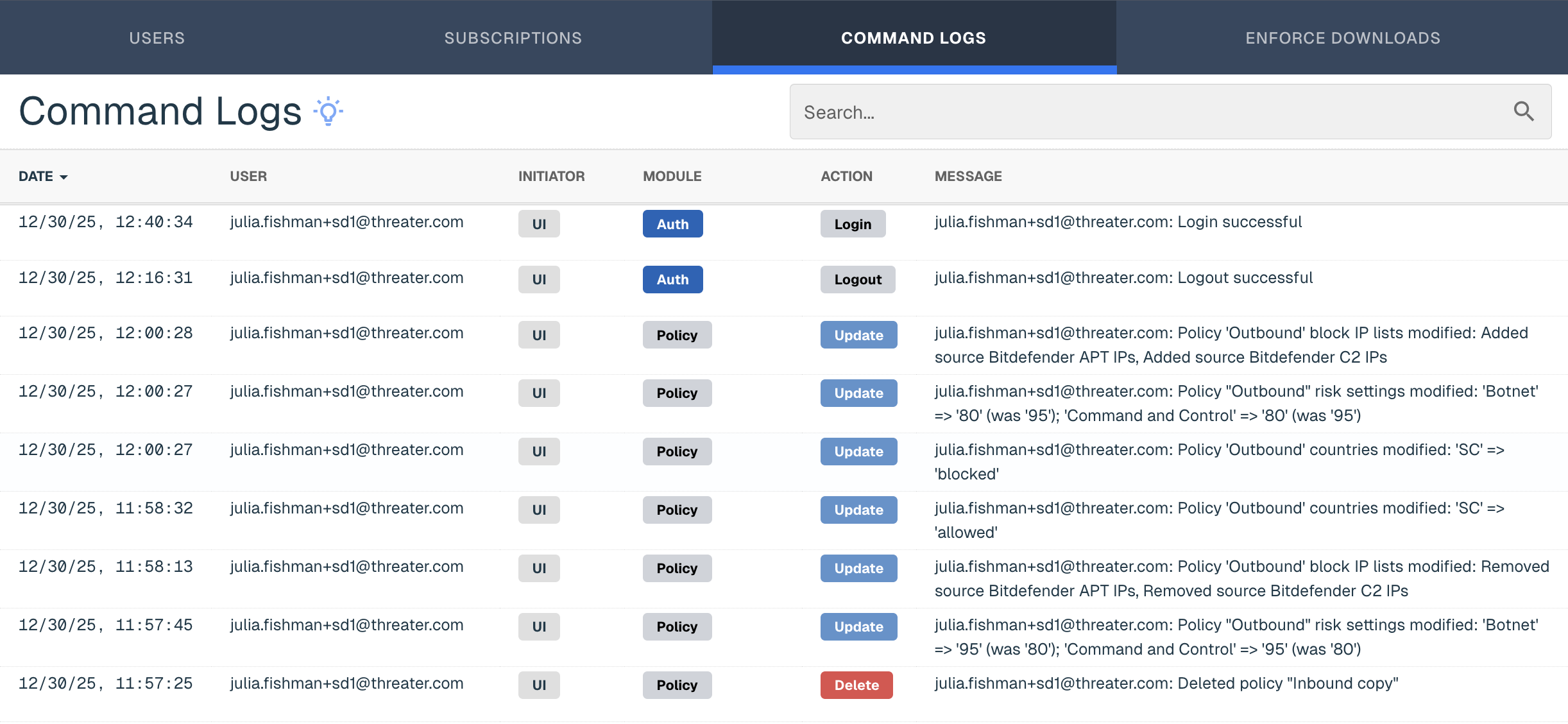 Command Logs – threatER Knowledge Base